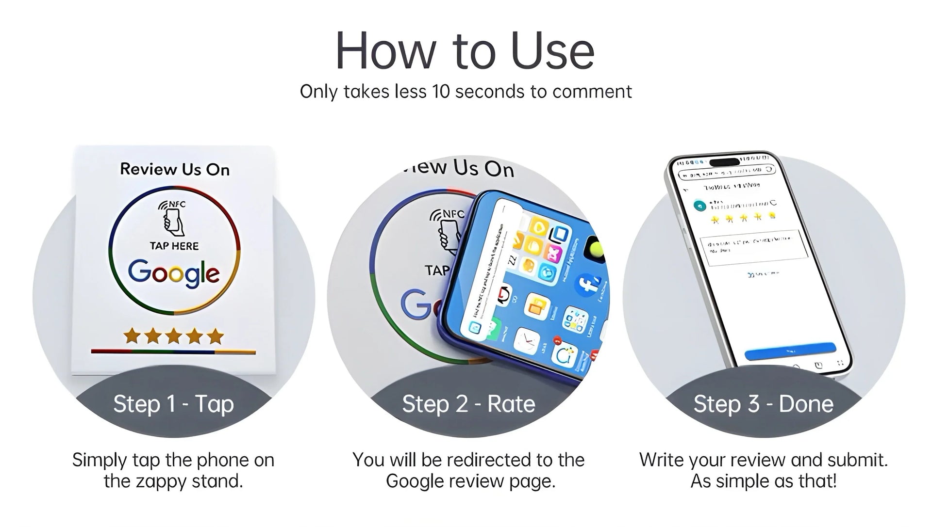 Google Review Stand NFC + QR Code Tap to Review System for Business | TAPRO