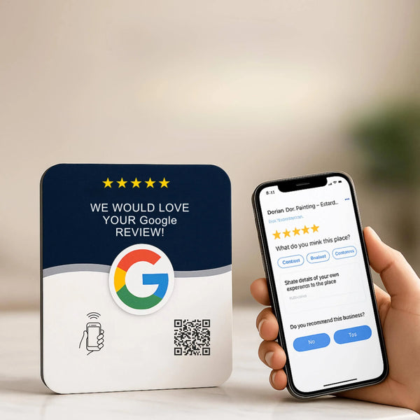 Google Review NFC Sign Plate & Plaque | QR Code Review Sign 4x4 | TAPRO