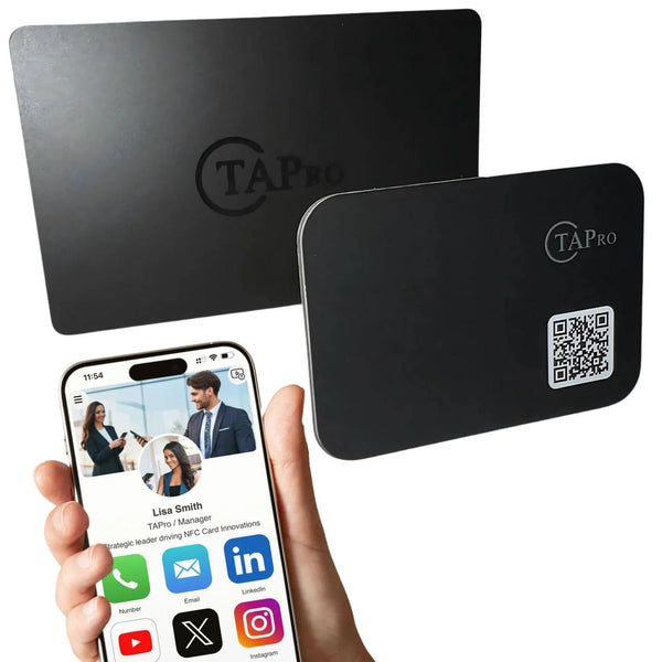 Digital NFC Business Cards (2-Pack) - Contactless Tap Card & Mini | TAPRO